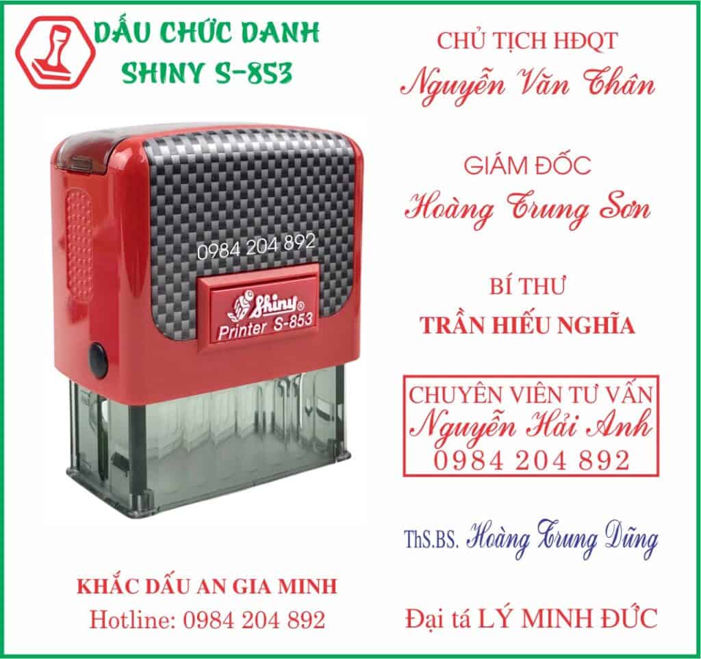 Khắc Dấu Chức Danh Shiny S853 - Khắc Dấu Lấy Ngay Trong Ngày